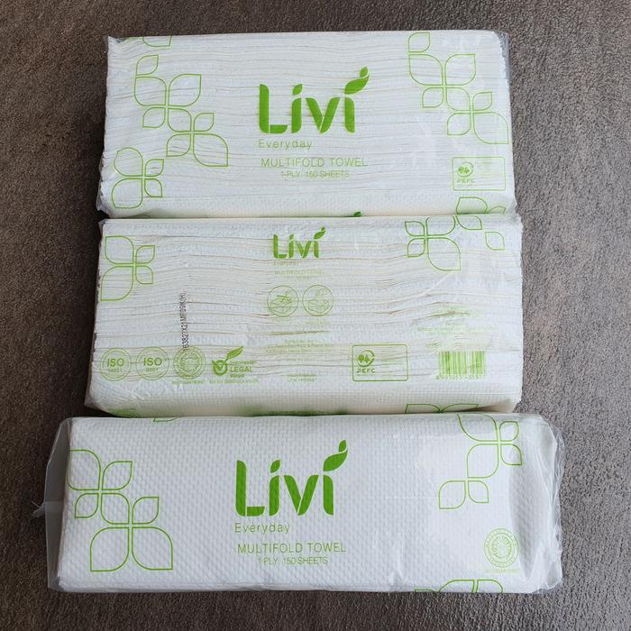 Jual LIVI TISSUE WASTAFEL / SMART HAND TOWEL MULTIFOLD 150s - Kota ...