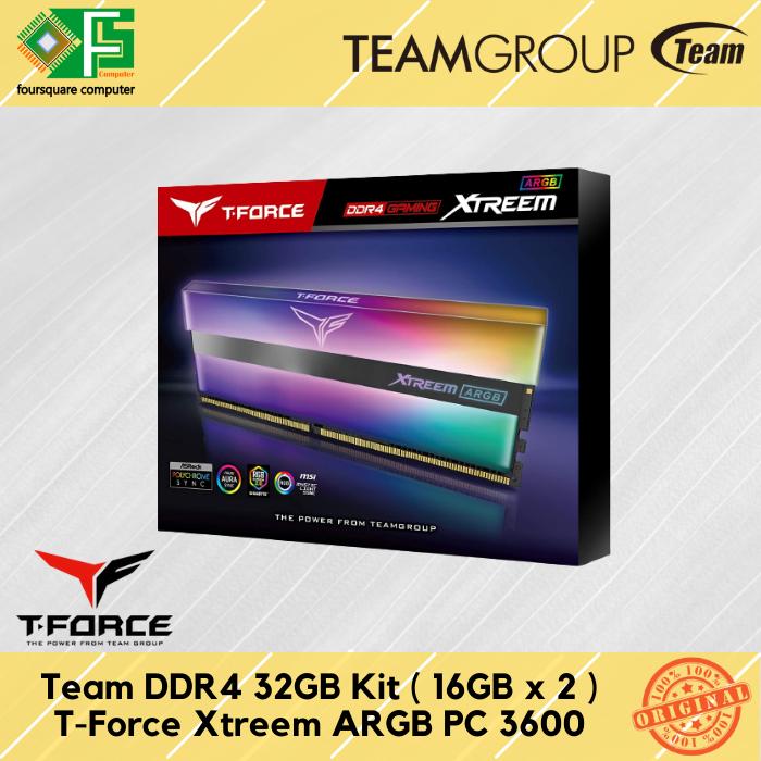 Jual Team TForce Xtreem ARGB DDR4 32GB Kit 16GB x 2 PC3600 Gaming OC ...
