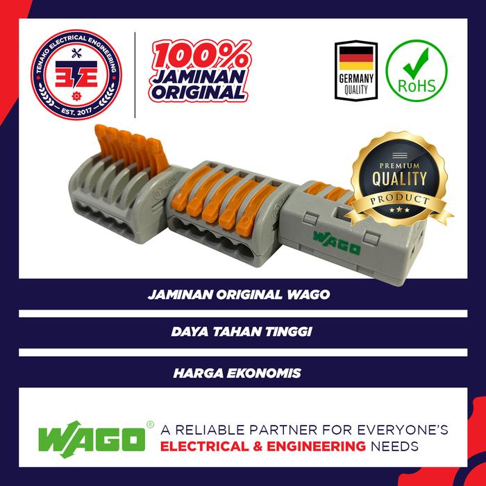 Jual WAGO 222-415 Cable Connector 5 Wire Compact Terminal Block PCT-215 ...