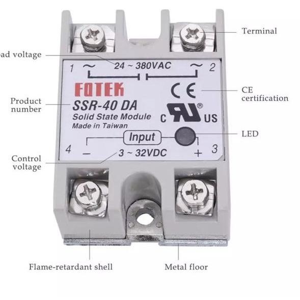 Jual SSR solid state relay 40A DA DC AC input DC output AC relay mosfet ...