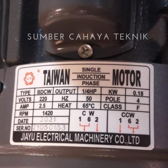 Jual JIAYU 1/4 HP 1Phase Dinamo / Elektro Motor 4 pole - Jakarta Barat - SCT SUMBER CAHAYA ...