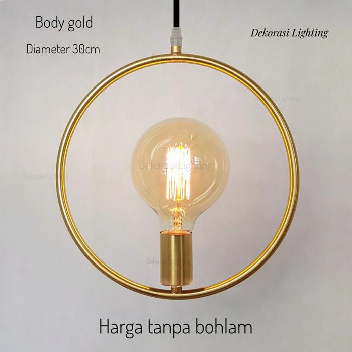 Jual Lampu gantung gold 30cm minimalis fiting e27 modern dekor - Body gold 30cm - Jakarta Pusat ...