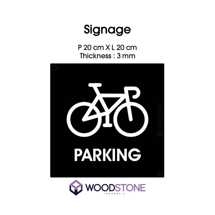 Jual Sign Parkir Sepeda Papan Rambu Bike Parking Signage Acrylic ...