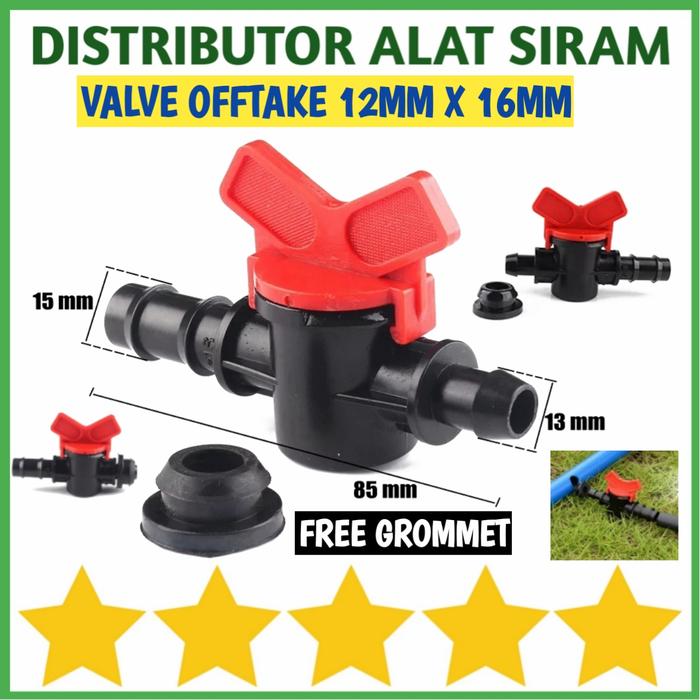 Jual MINI VALVE OFFTAKE 12 MM KE SELANG PE 16 MM 1/2 GROMMET STOP KRAN ...