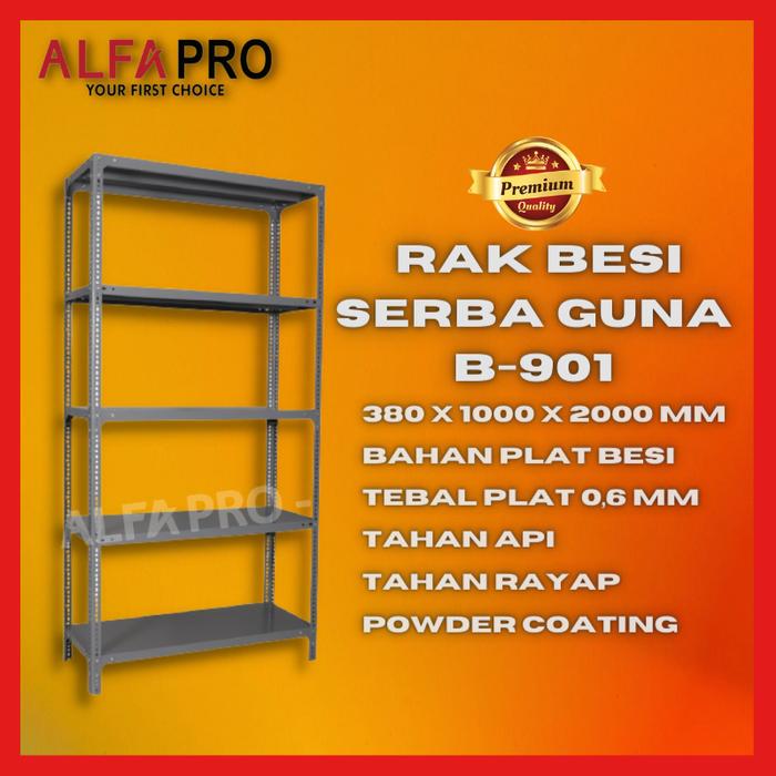 Jual Rak Besi Shelf Shelving Rack FULL BESI 5 Susun Lemari Buku Besi ...