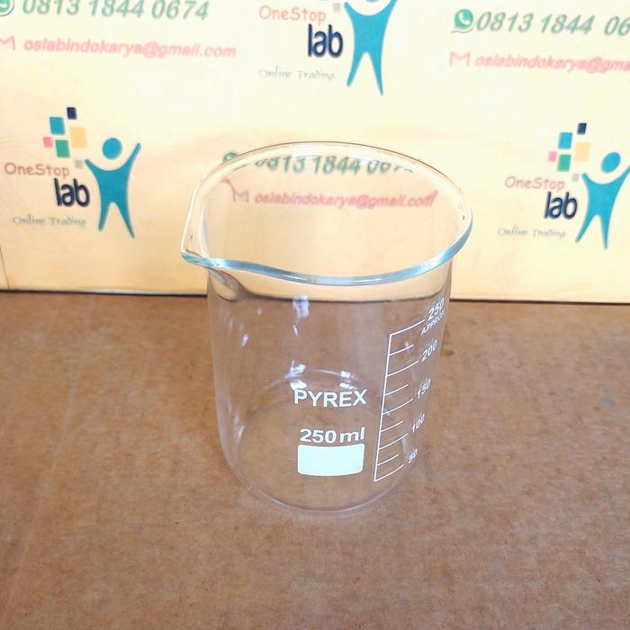 Jual Beaker glass 250 ml PYREX . Gelas piala . gelas kimia - Kab ...
