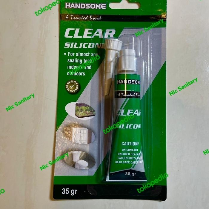 Jual lem silicone sealant 35 Gram Handsome / lem kaca silikon odol ...