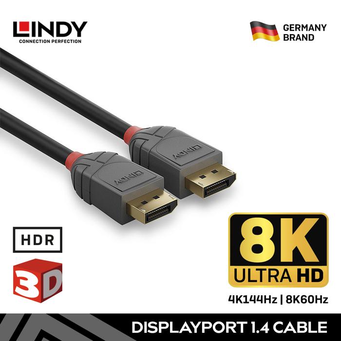 Jual Kabel Displayport Lindy Dp 1.4 8k 60hz 4k 144hz Hdr, Anthra ...