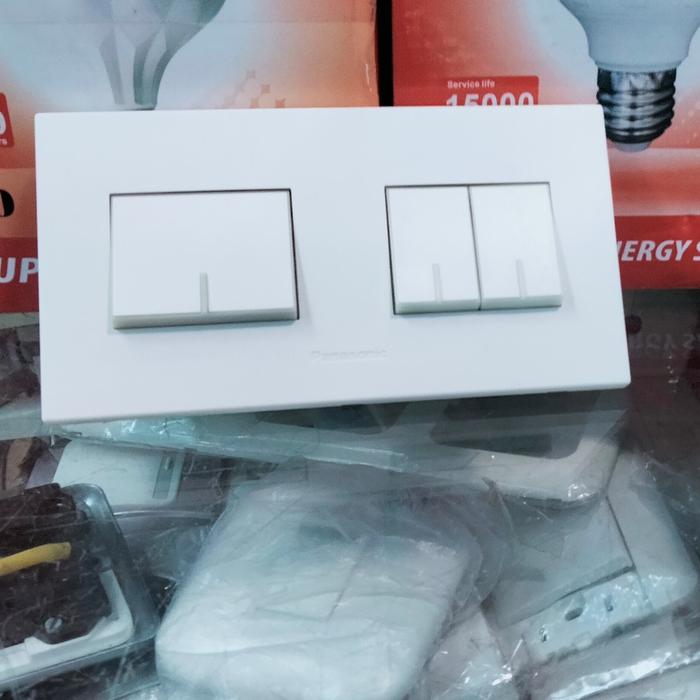 Jual saklar 3 gang style panasonic warna putih / saklar triple style ...
