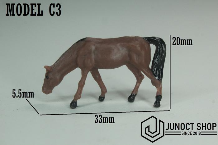 Jual Maket Hewan Kuda Coklat Peternakan HO Scale - Miniature Diorama ...