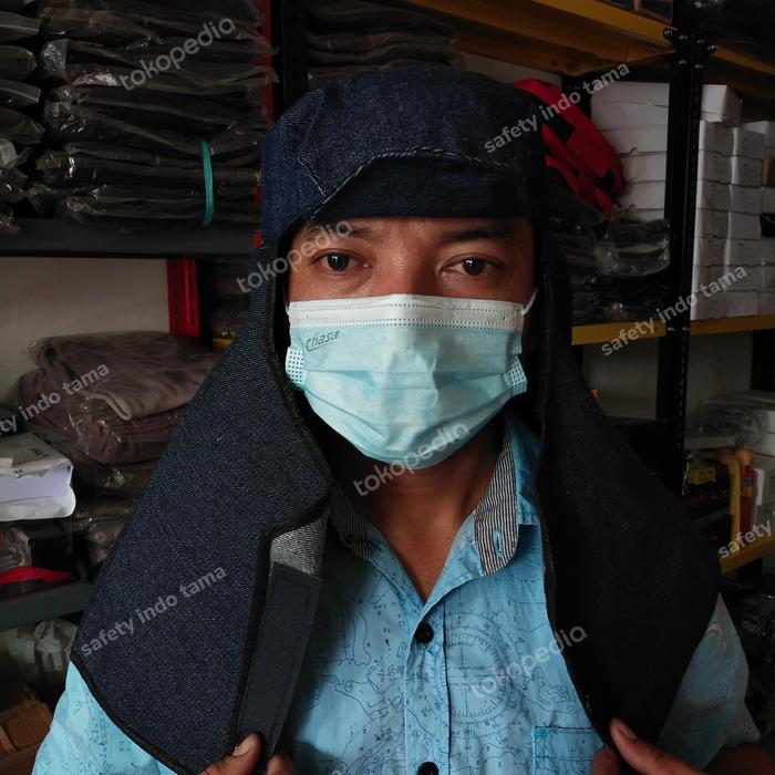 Jual Topi Las / Welding / Welder / Jepang / Mancing Bahan Jeans Tebal ...