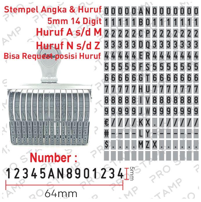 Jual Stempel Kombinasi Angka dan Huruf Ukuran 5mm - 5mm 8Digit - Kab ...