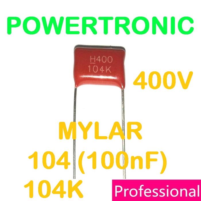 Jual Mylar 104K 400V 104 100nF 104J CBB Kapasitor Capacitor Polyester ...