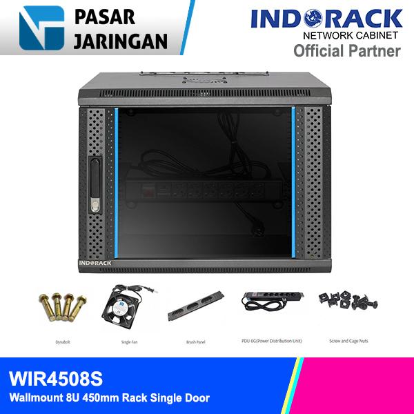 Jual Wallmount Rack 8U Depth 450mm Single Door INDORACK WIR4508S ...