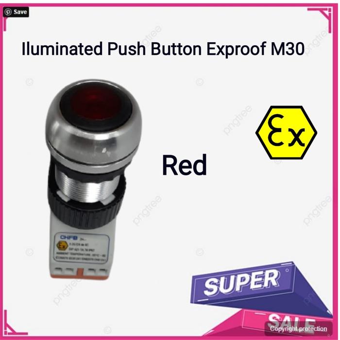 Jual ILUMINATED 24VDC PUSH BUTTON STAR STOP EXPLOSIONPROOF -M30 - Merah ...