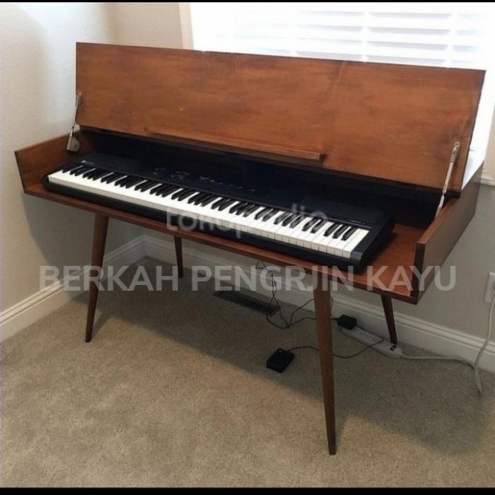 Jual meja keyboard piano ukuran 150x70x40 finishing bahan kayu mahoni ...