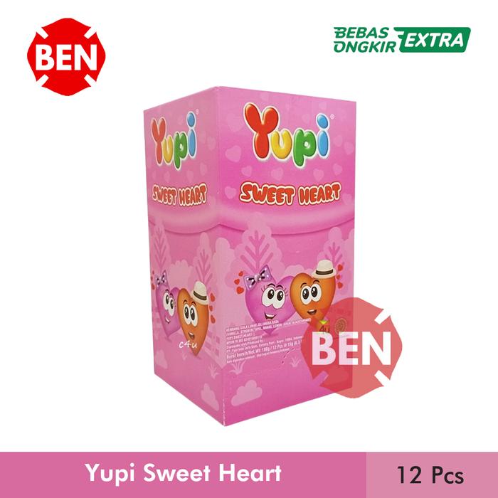 Jual Yupi Sweet Heart 1 Pak Box 12 Pcs - Permen Pink Jelly Hati Manis ...