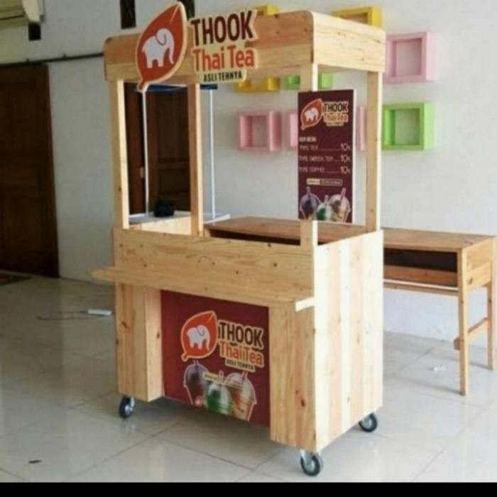 Jual gerobak serba guna buat jualan es cappucino kayu jati Belanda ...