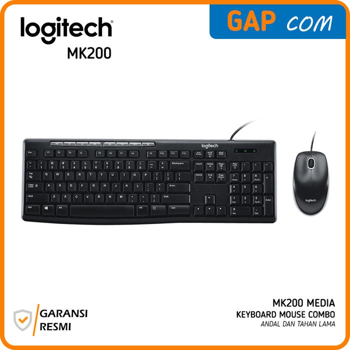 Jual Keyboard Mouse Combo Logitech MK200 Media Office Keyboard Original ...