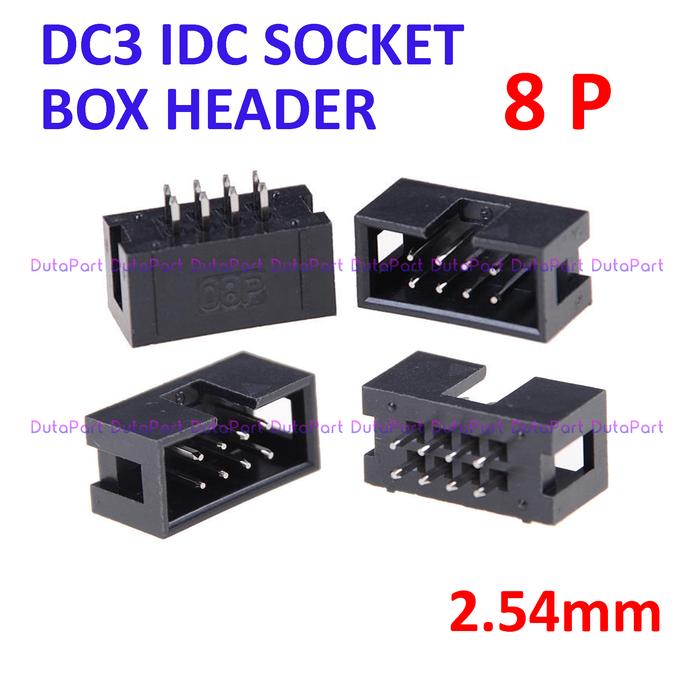 Jual DC3-8P Socket IDC Male Lurus 8P 8 Pin 2x4 2.54mm Box Header JTAG ...