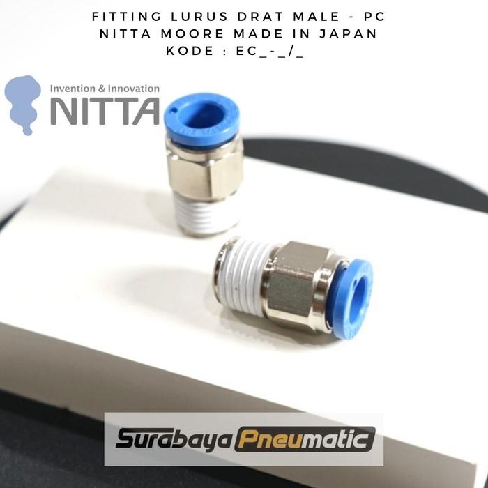 Jual NITTA MOORE - EC8-PT1/4 (OD8mm, Drat 1/4) - Fitting PC / Male - Jepang - Kota Surabaya ...