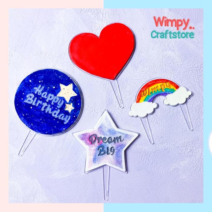 Jual Blank Cake Topper Cookie Cutter Fondant Hiasan Dekorasi Kue Ulang ...