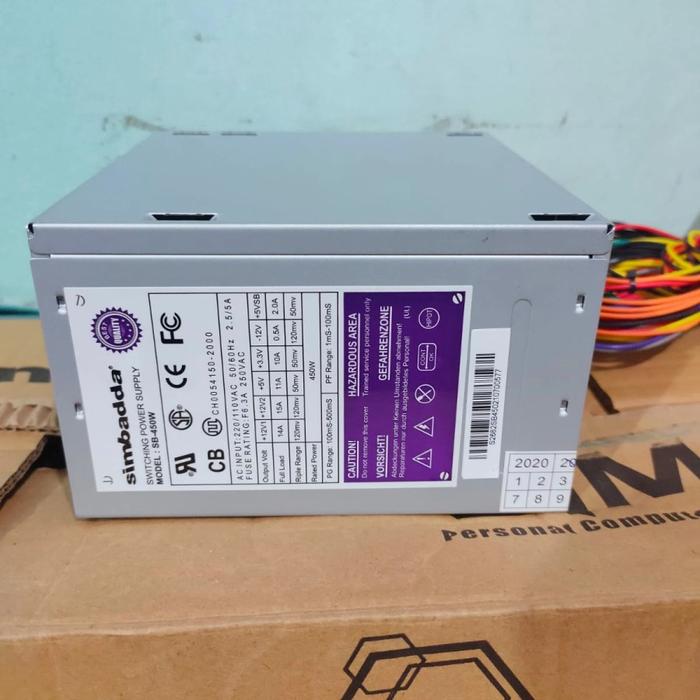 Jual Power Supply Simbadda 450W 24 + 4 Pin 3 Sata 2 Molex Tray ...