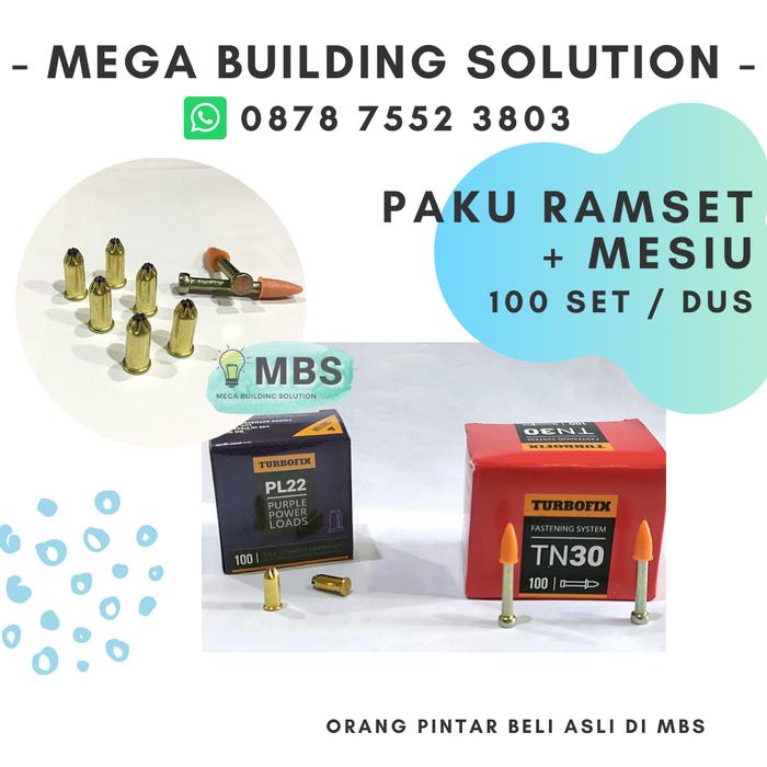 Promo Paku Mesiu + Paku Tembak Ramset Beton / Turbofix (100 Set ...