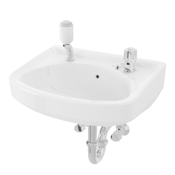 Promo TOTO Wall Hung Lavatory 2 Tap Holes / Wastafel LW230J - COMPLETE ...