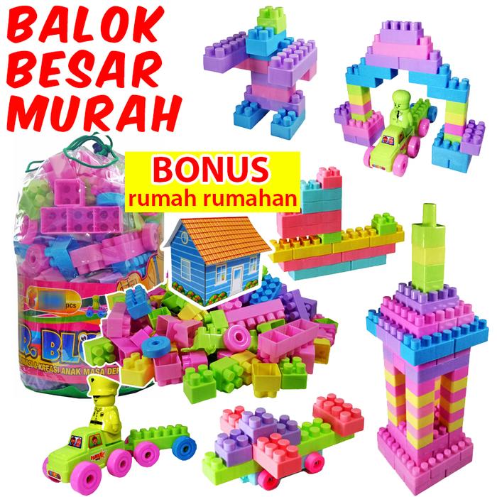 Jual Mainan Balok Susun Murah Isi Banyak Ukuran Besar - 136pcs - Kab ...
