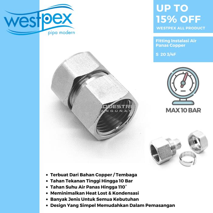 Jual Socket Wespex S 20 - 3/4 F (Sock Drat Dalam) (Fitting Pipa Pex ...