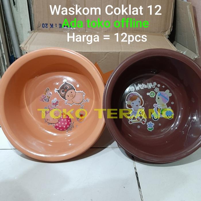 Jual Isi 12 PCS!! Waskom coklat 12 /Waskom Plastik/Waskom berkatan ...