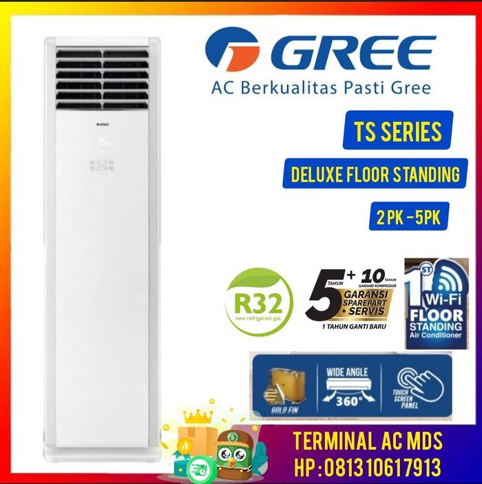 Jual AC GREE DELUXE FLOOR STANDING GVC 24TS (S) 3PK STANDARD 3 PHASE ...