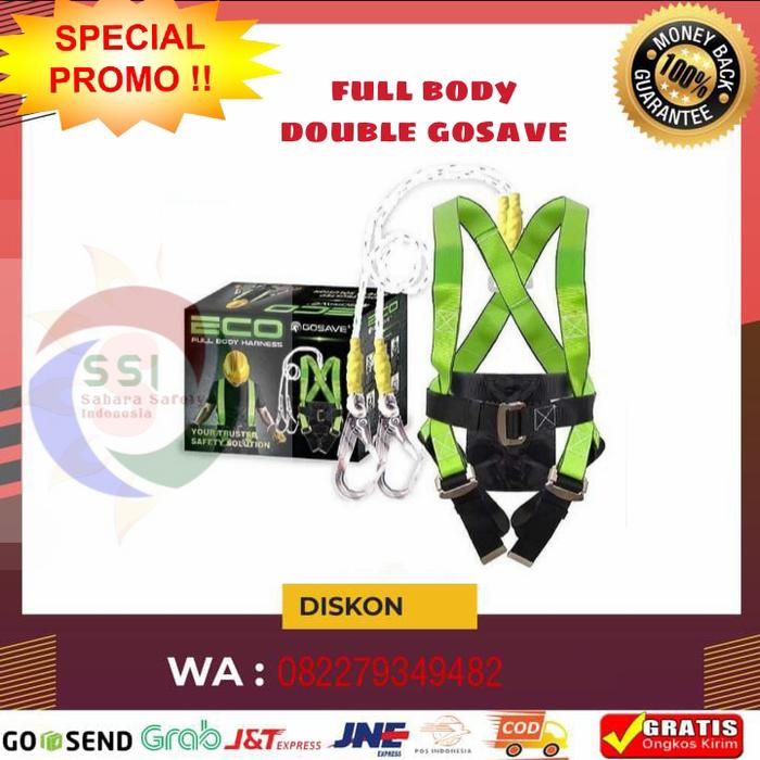 Jual FULL BODY HARNESS DOUBLE HOOK /DOUBLE LANYARD GOSAVE - Jakarta ...