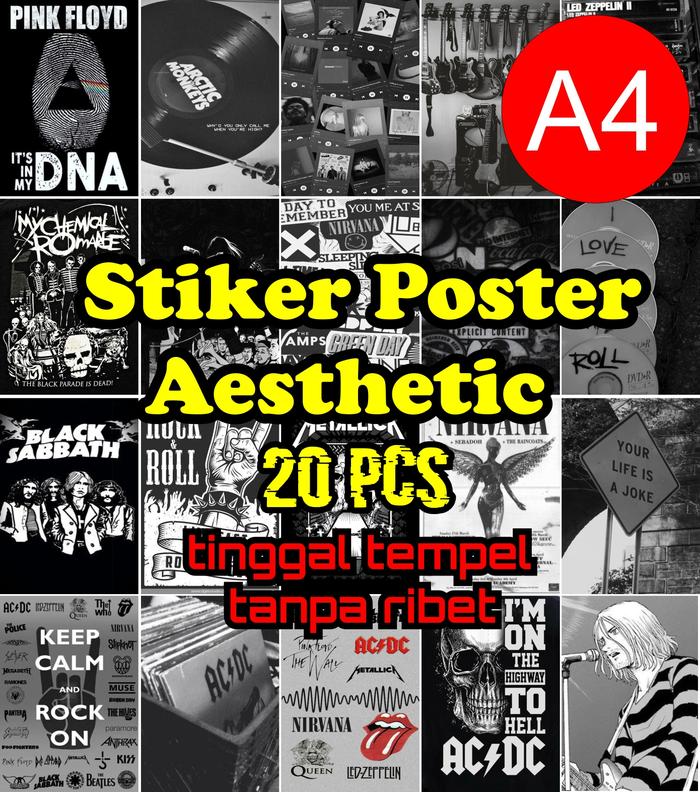 Jual STICKER POSTER DINDING AESTHETIC Custom A4 TINGGAL TEMPEL ...
