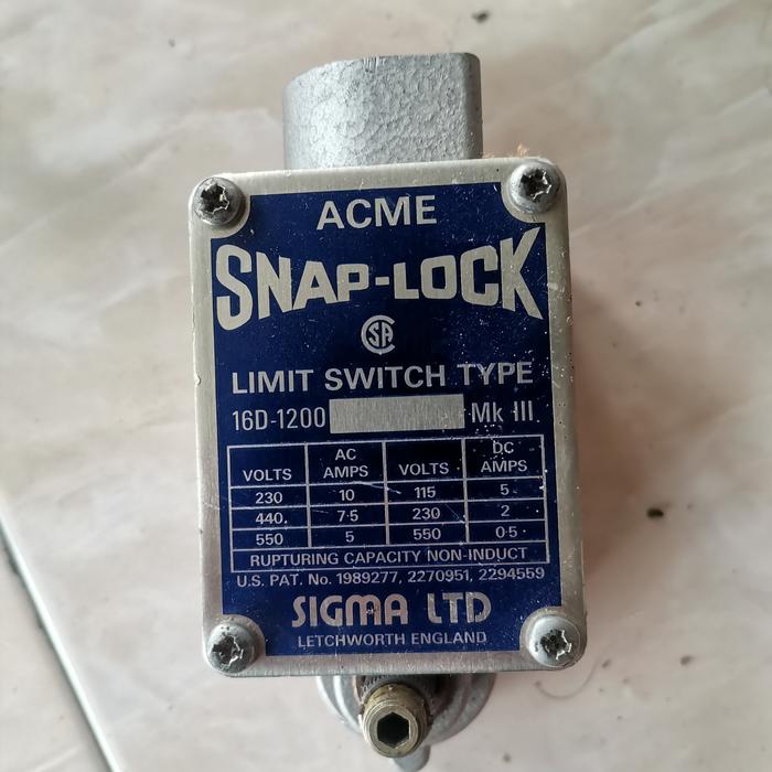 Jual ACME SNAP LOCK LIMIT SWITCH 16D 1200 - Kab. Mojokerto ...