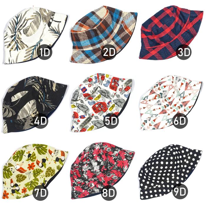 Jual Topi Bucket Hat Motif Floral Tumbuhan Flora Daun Bunga Flower ...