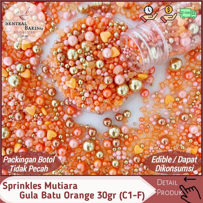 Jual Sprinkle Kue Mutiara Gula Batu Orange 30gr (C1-F)/ Springkel ...