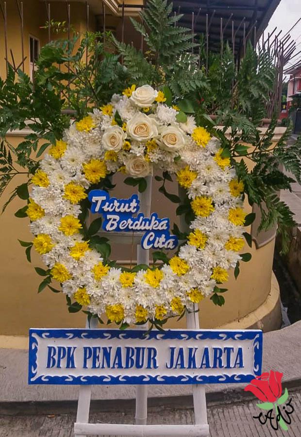 Jual Rangkaian Bunga Papan Lingkaran Duka Cita/Dukacita Jakarta 70cm (A ...