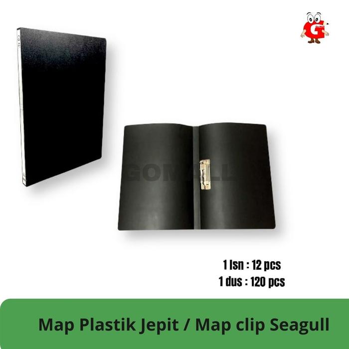 Jual Map jepit / Map Plastik Jepit / Map clip Seagull - Hitam - Kota ...