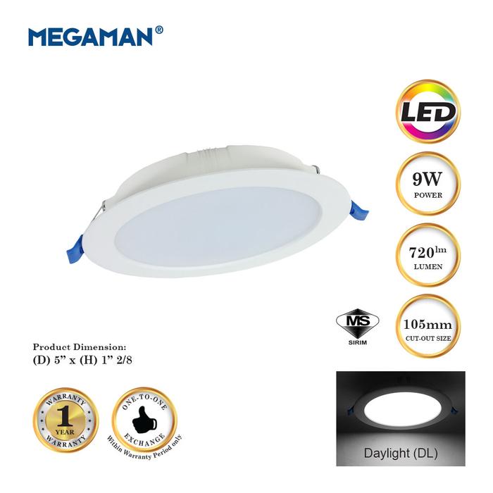 Jual MEGAMAN Lampu LED Downlight 9W 9 Watt Cahaya Putih 105mm 4 Inch - Kota Medan - Pi Toserba ...