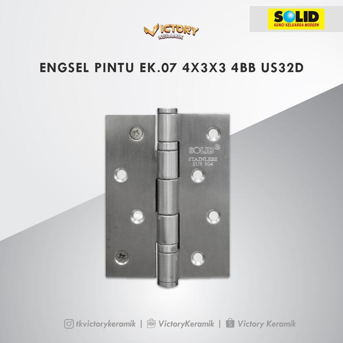 Jual ENGSEL STAINLESS / ENGSEL PINTU SOLID EK 07 4X3X3 4BB US32D - Kab ...