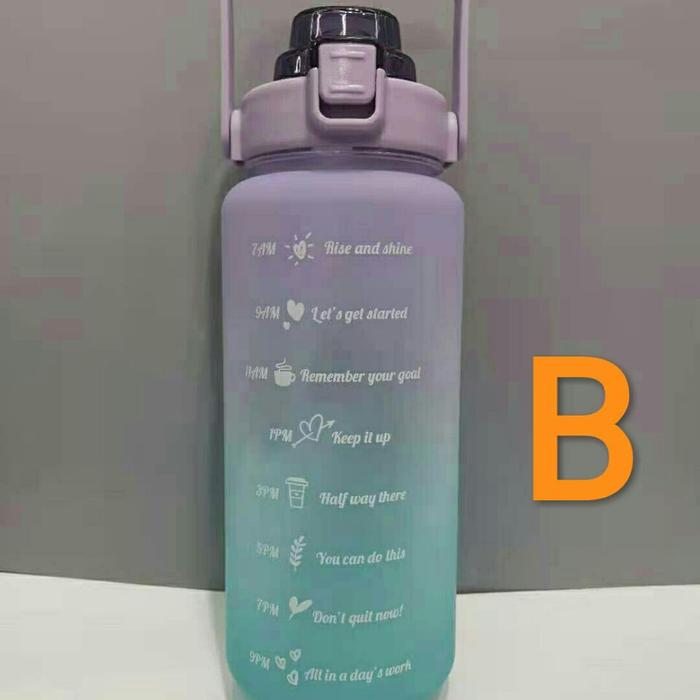 Jual botol minum viral penanda waktu 2 liter / 2000 ml gradasi / pastel ...