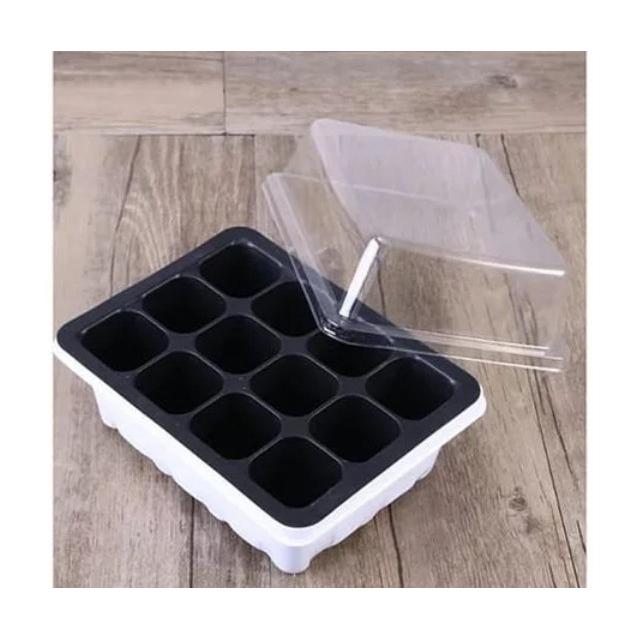 Jual set Trai Tanaman Semay 12 Lubang + Alas Tutup Seeding semai Tray ...