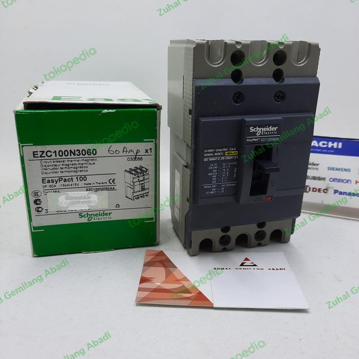 Jual EZC100N3060 (3p/60A), MCCB / CIRCUIT BREAKER (MCB) SCHNEIDER ...