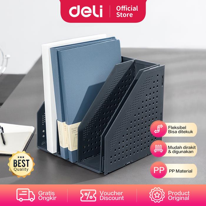 Jual Deli Magazine Container/Rak Tempat Buku Plastik Bisa Ditekuk 78996 ...