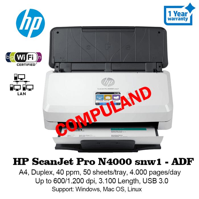 Jual HP Scanner ScanJet Pro N4000 snw1 Colour ADF - A4, Duplex, 40ppm ...