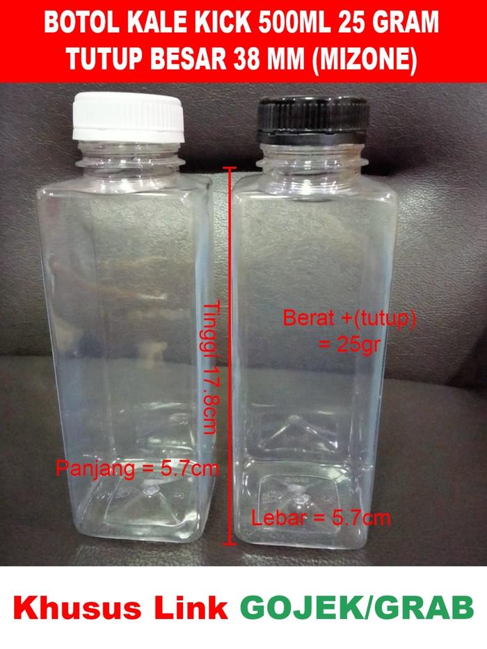 Jual Botol Kale kick 500 ML / Plastik PET Kotak 500ML Link Gojek/Grab ...