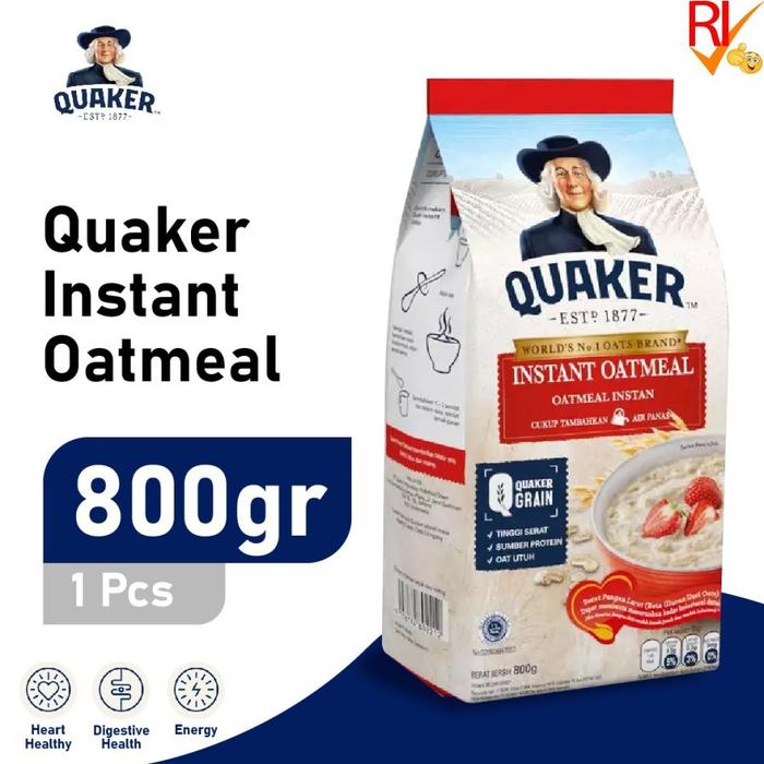Jual QUAKER INSTANT OATMEAL / QUICK COOK KEMASAN 800gr / 200gr - instan ...