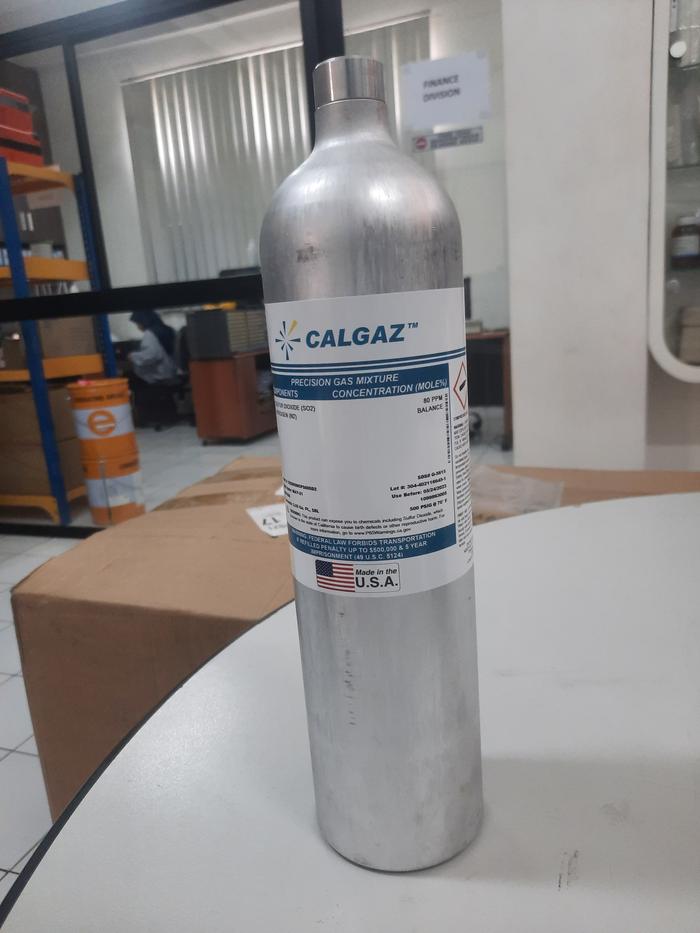 Jual Cylinder Gas 80 PPM Sulfur Dioxide (SO2) - N2 Balance - 8AL/58LT ...